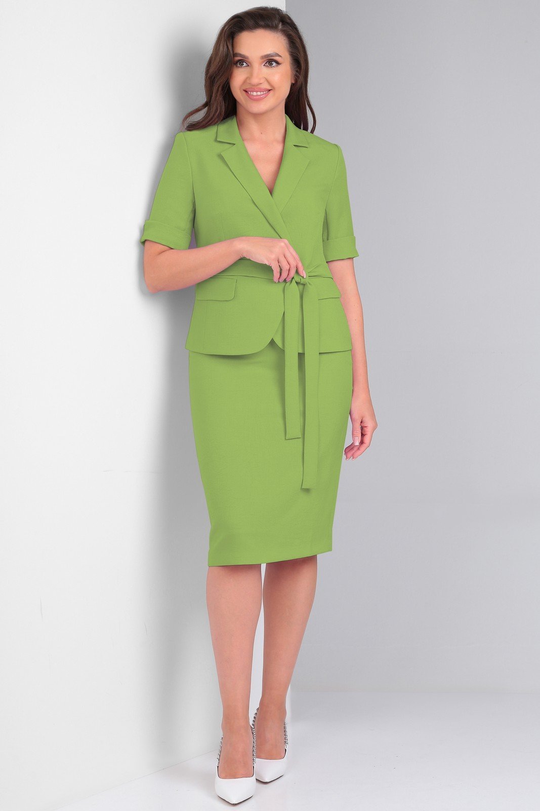 Костюм с юбкой 21117 лайм LeNata купить в интернет магазине | в наличии